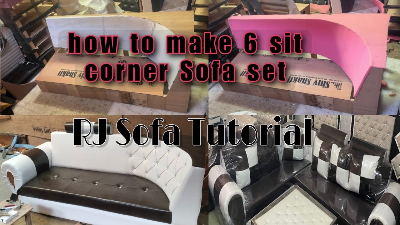 How to make 6 Sit corner sofa set || New Model design Room set || Low ...