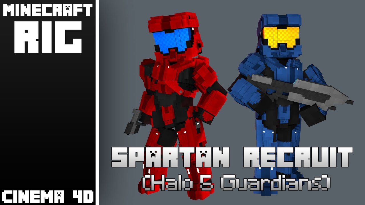Minecraft Spartan "Recruit Armor" Rig (Halo 5 Guardians) (C4D) - YouTube