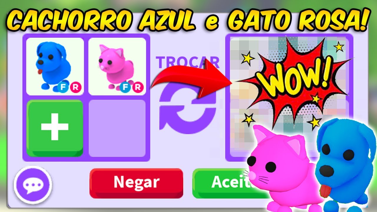 TROCANDO CACHORRO AZUL E GATO ROSA! Adopt Me! ROBLOX 😍 - YouTube