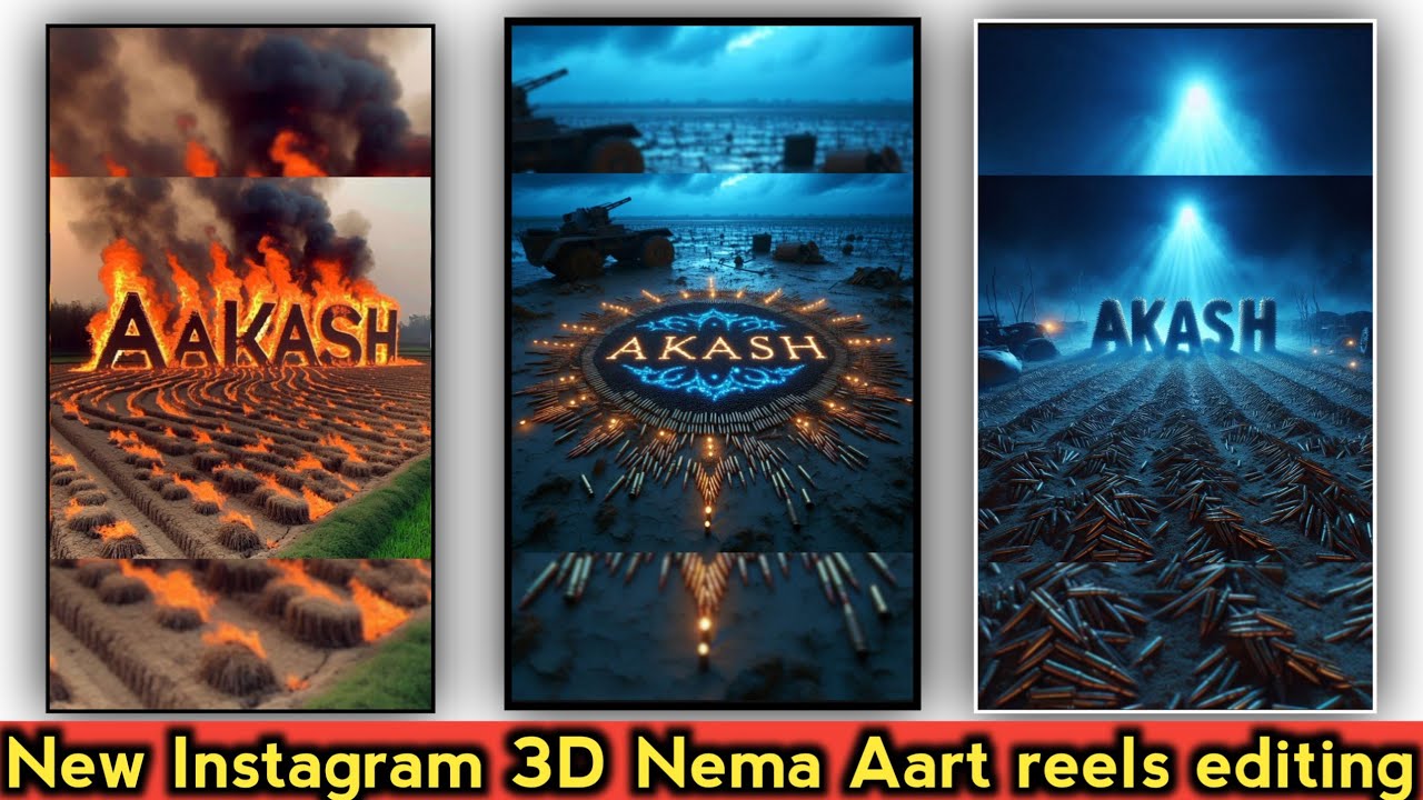 3D Name Aart Reels Editing Name Art video editing Instagram trending ...
