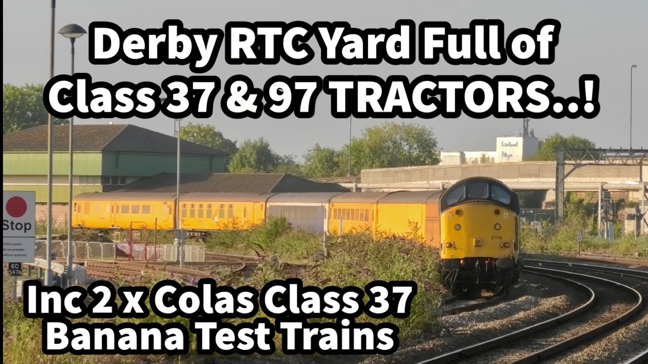 Derby RTC Yard Full of Class 37 & 97 TRACTORS - Including 2 x Returning ...