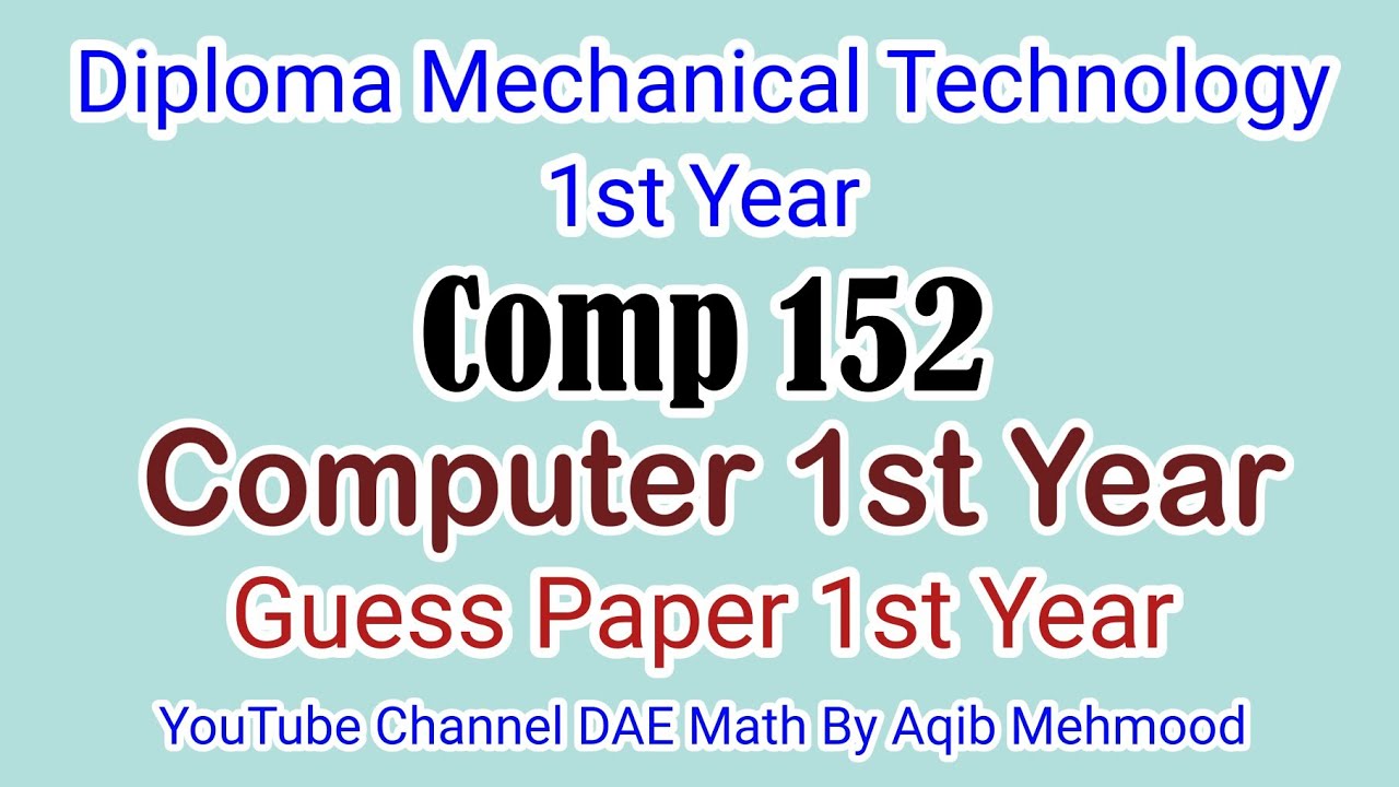 comp 152 || important guess question computer 1st year || 1st year ...