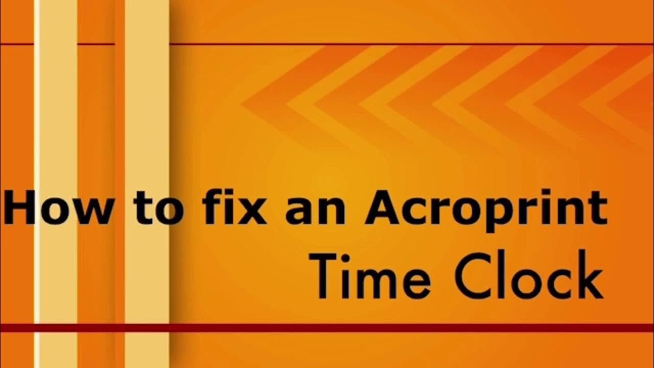 How To Fix A Time Clock YouTube how-to-fix-a-time-clock-youtube