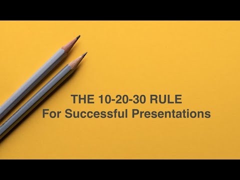 PRESENTATION TIPS -- The 10-20-30 Rule for Successful Presentations ...