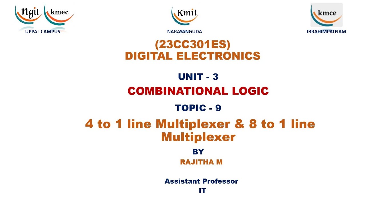 UNIT - 3_4 to 1 line Multiplexer & 8 to 1 line Multiplexer - YouTube