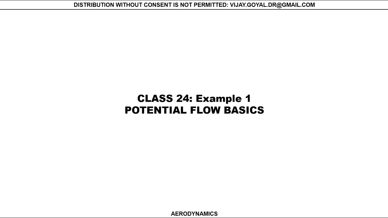 Aerodynamics Class 24 Potential Flow Basics Example 1 - YouTube