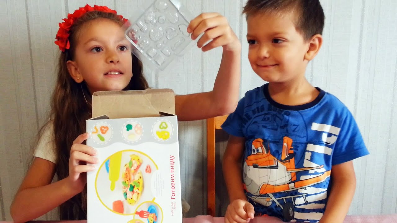 ПОДЕЛКИ из ПЛАСТИЛИНА Готовим пиццу Genio Kids Набор для лепки - YouTube