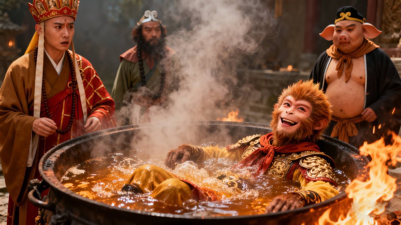 Sun Wukong competed with the monster in magic, but when he lay in the ...