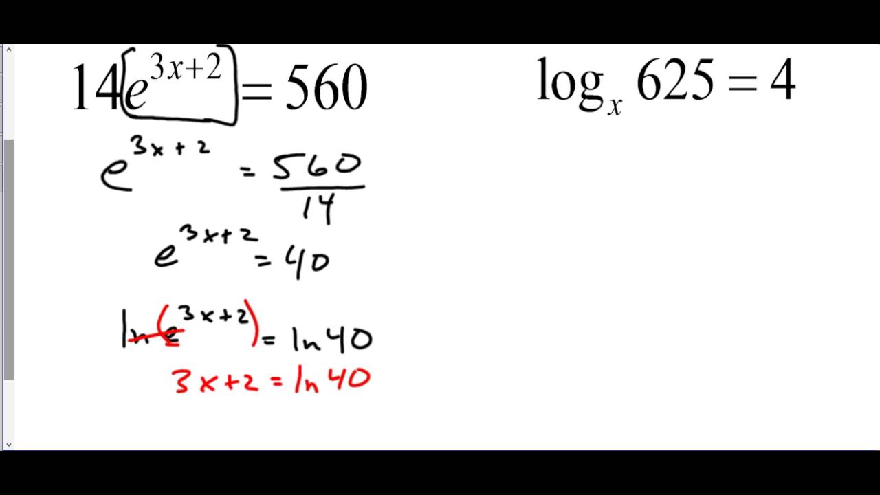 Solving for Expo and Logs Equations - YouTube