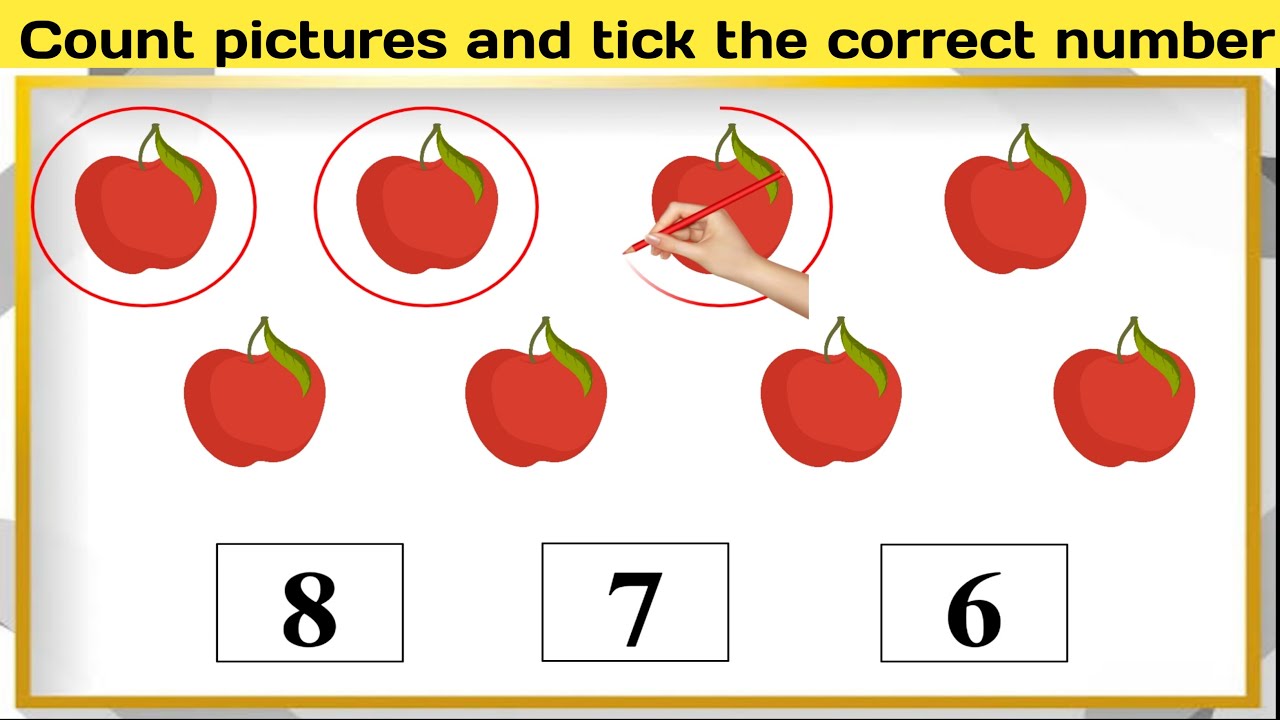 count pictures and tick the correct numbers | find correct numbers ...