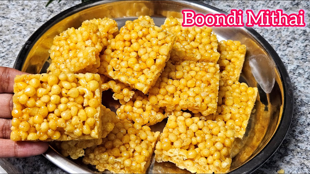 స్వీట్ షాప్ స్టైల్ బూందీ మిఠాయి అచ్చు | Boondi Mithai Sweet Recipe ...