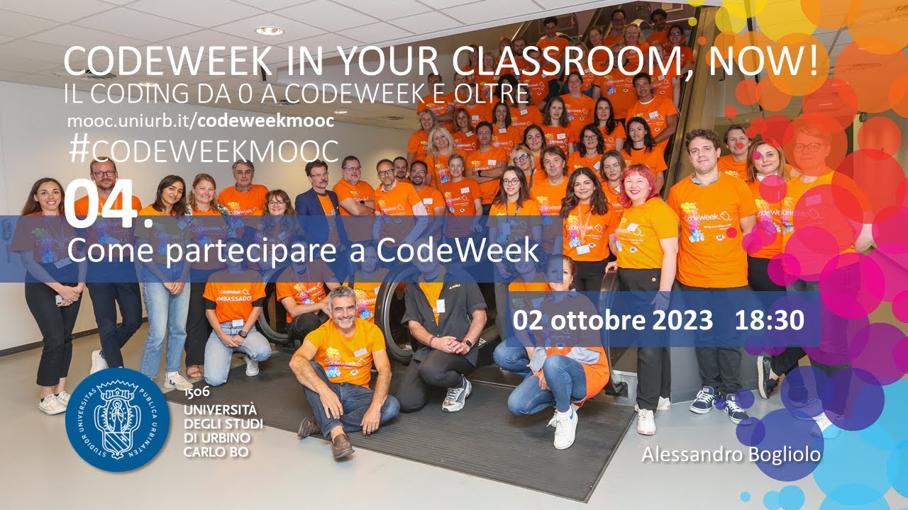[CodeWeekMOOC] Come partecipare a CodeWeek - YouTube