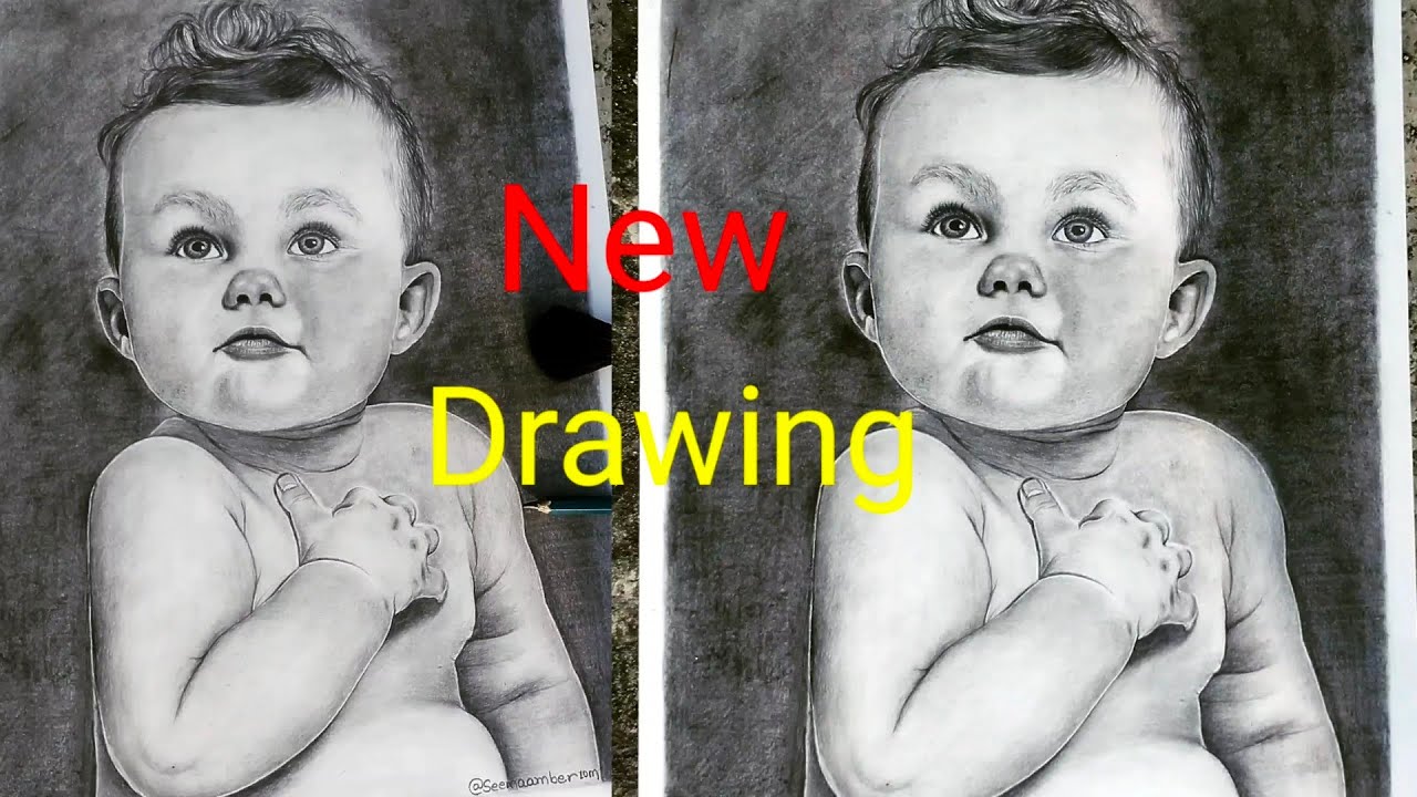 Baby Drawing| How to draw a Baby face with pencil||Easy drawing ...