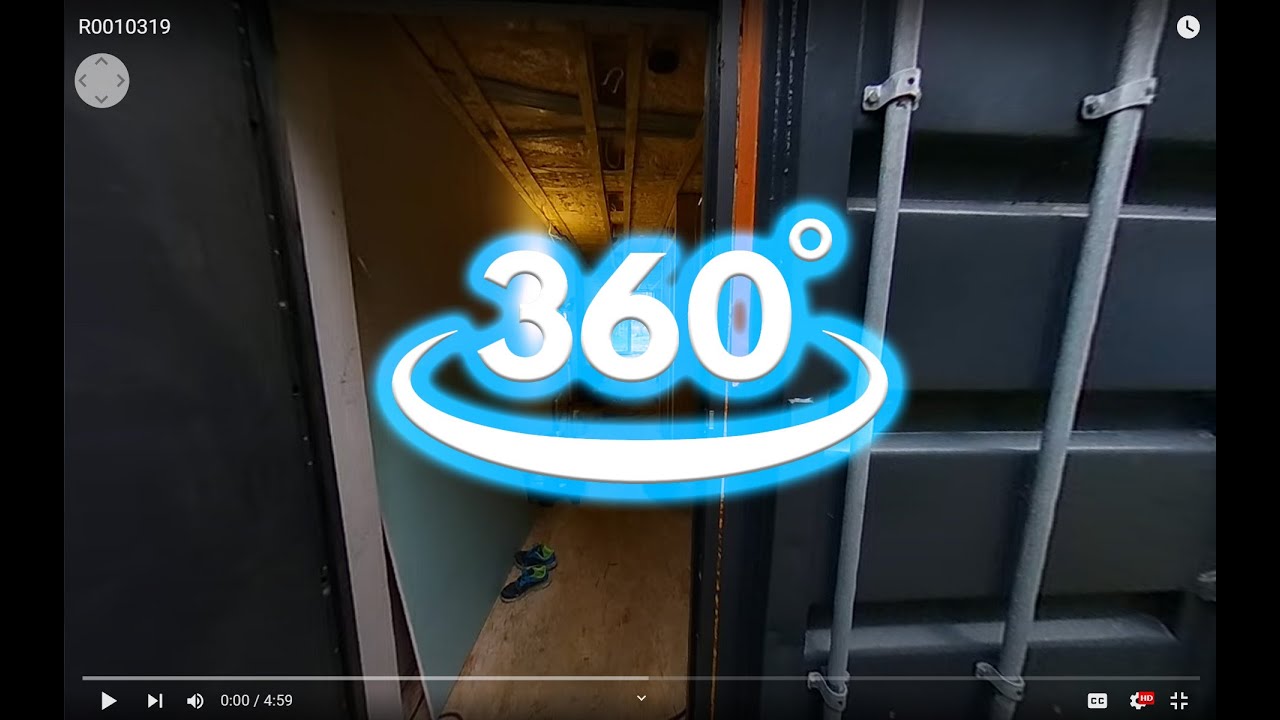 360° sfera dom z kontenerów morskich - krótki spacer - YouTube
