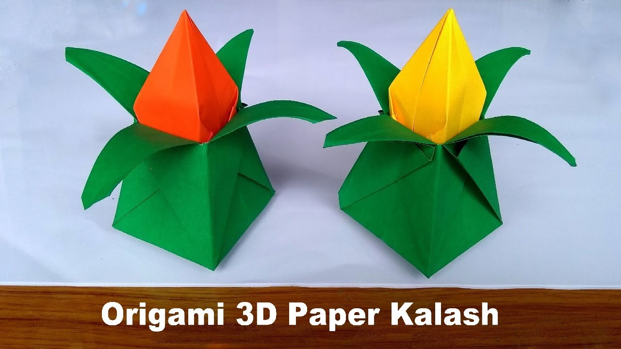 HOW TO MAKE PAPER KALASH| PAPER KALASH MAKING| ORIGAMI KALASH | DIWALI ...