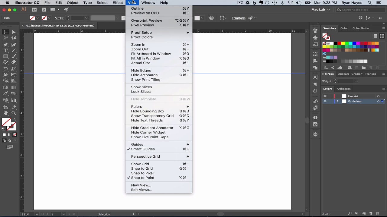 Illustrator CC | Line Tools | 03 Creating Guides - YouTube