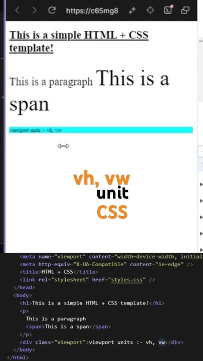 vh and vw units in CSS |CSS #interview #frontendinterview #css #frontend #programming # ...