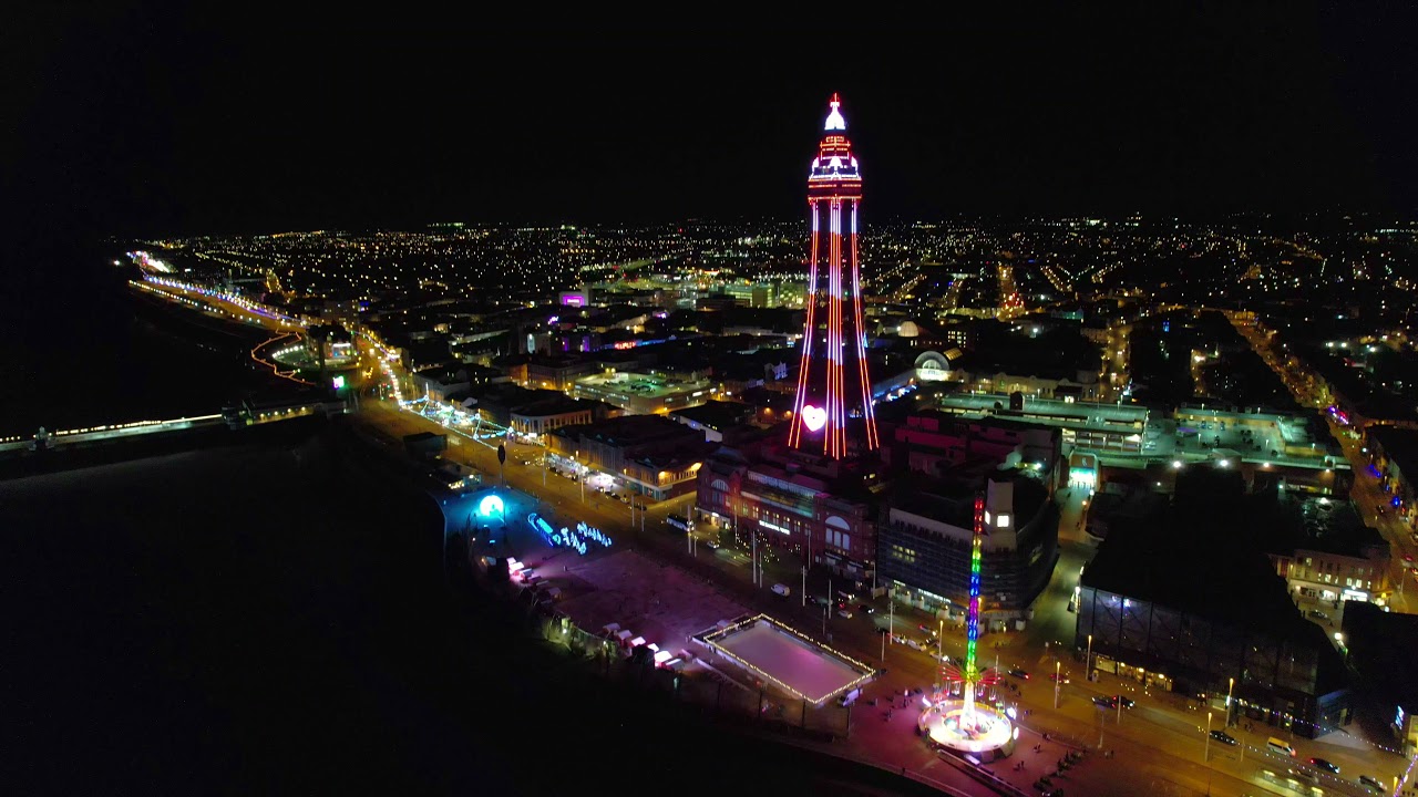 sky ride blackpool the new ride !! at night #mavicair2s # ...
