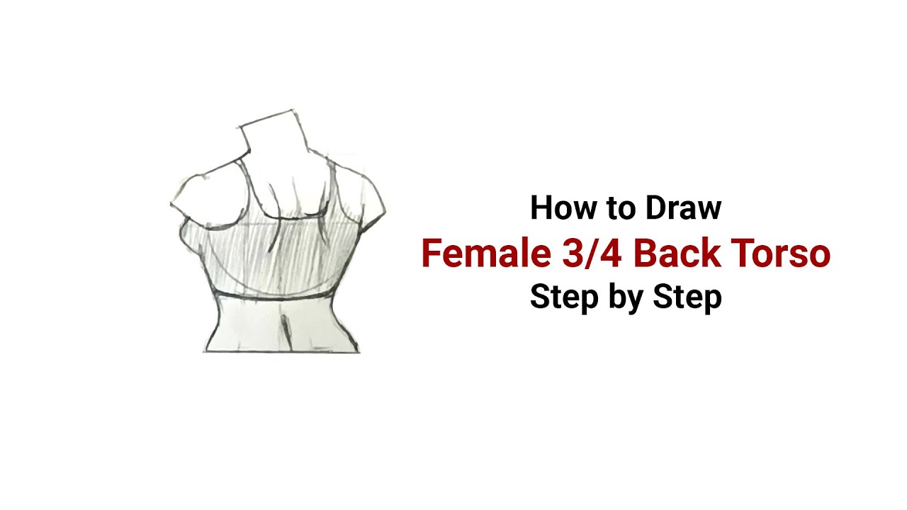 How To Draw Female Back 3/4 Torso - YouTube