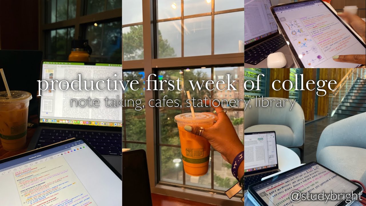 Productive first week of college vlog: studying, notes, stationery ...