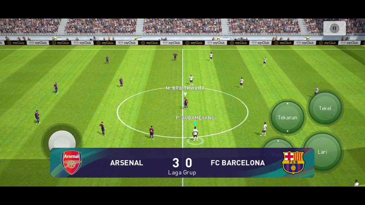 PES Mobile Gameplay - ARSENAL vs BARCELONA ( Online) - YouTube