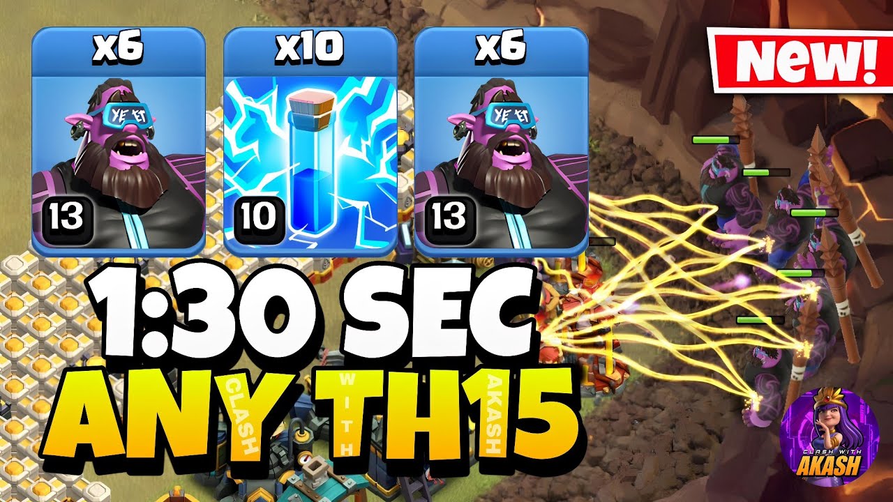 TH15 Yeeter Attack With 10 Zap Spell | TH15 Attack Strategy (Clash of ...