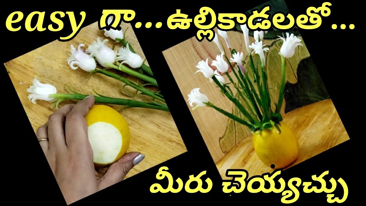 Spring onion carving flowers - YouTube