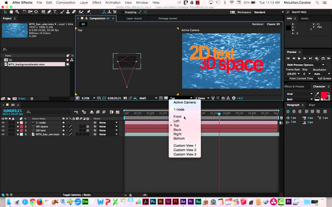 After Effects 18: Adding a one-node camera - YouTube