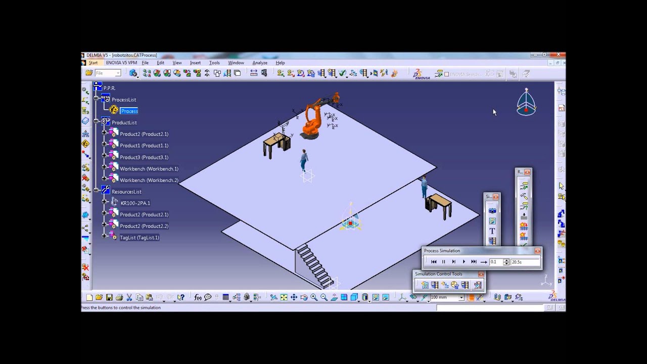 Delmia Simulation Human and Robots - YouTube