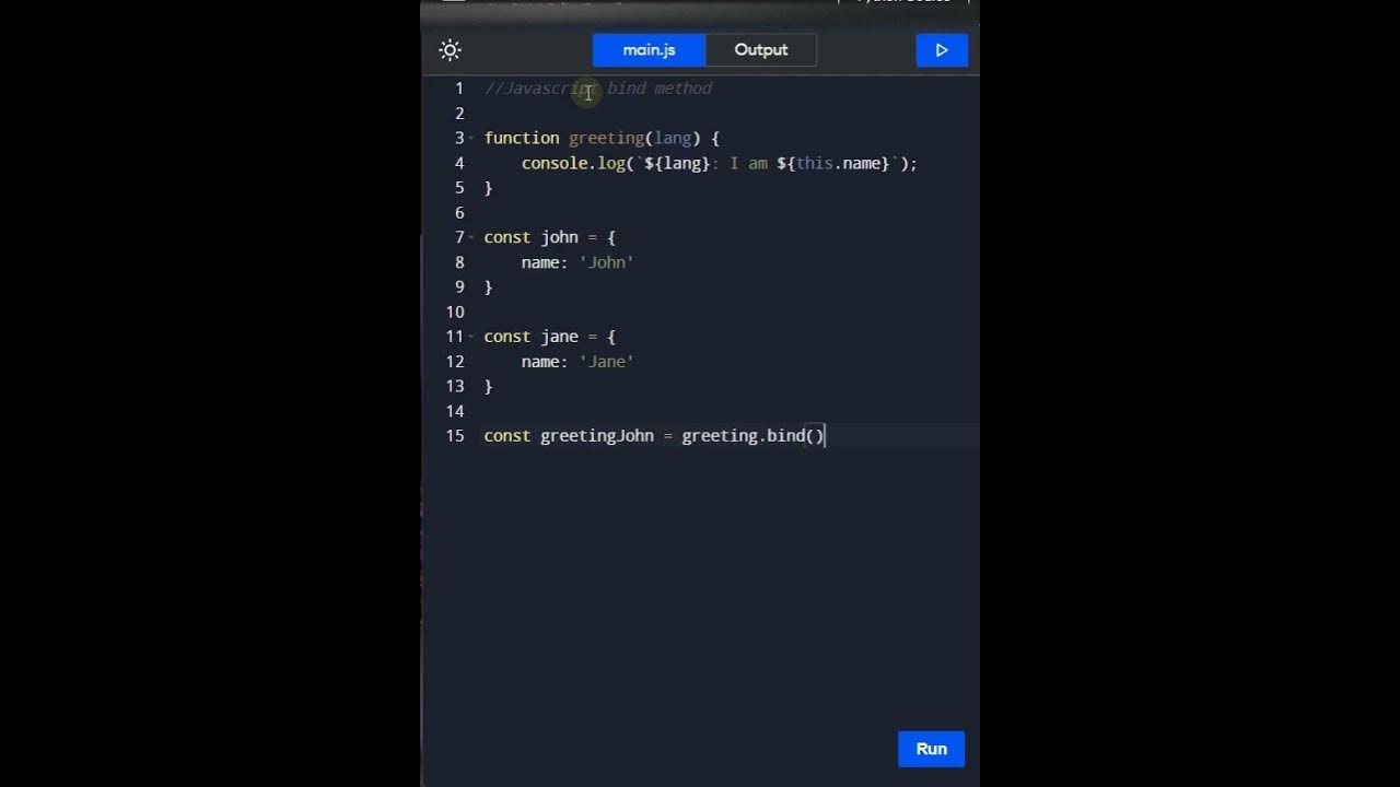 JavaScript bind method #javascript #nodejs #reactjs #angular #interview #ytshorts - YouTube