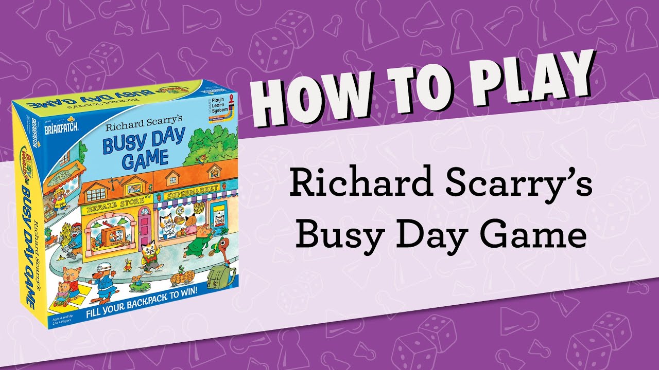 How To Play: Richard Scarry's Busy Day Game for 2 to 4 Players from ...