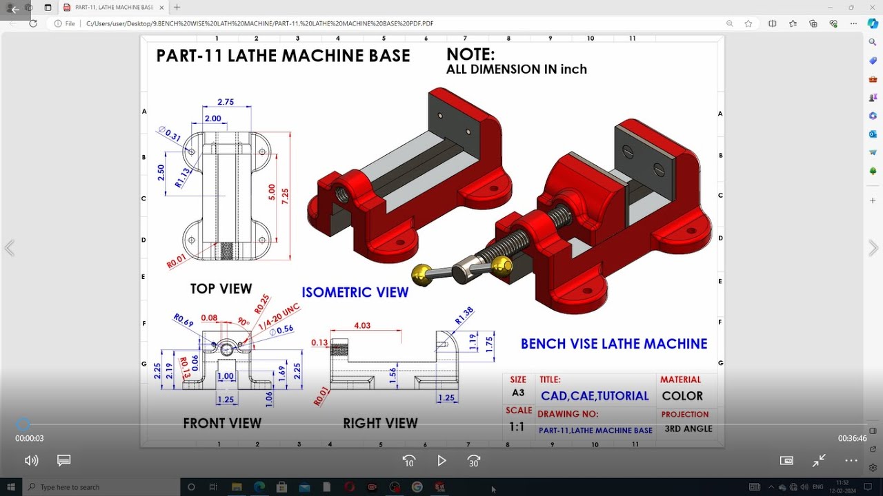 BENCH VISE LATHE MACHINE LECTURE-11, LATHE MACHINE BASE - YouTube