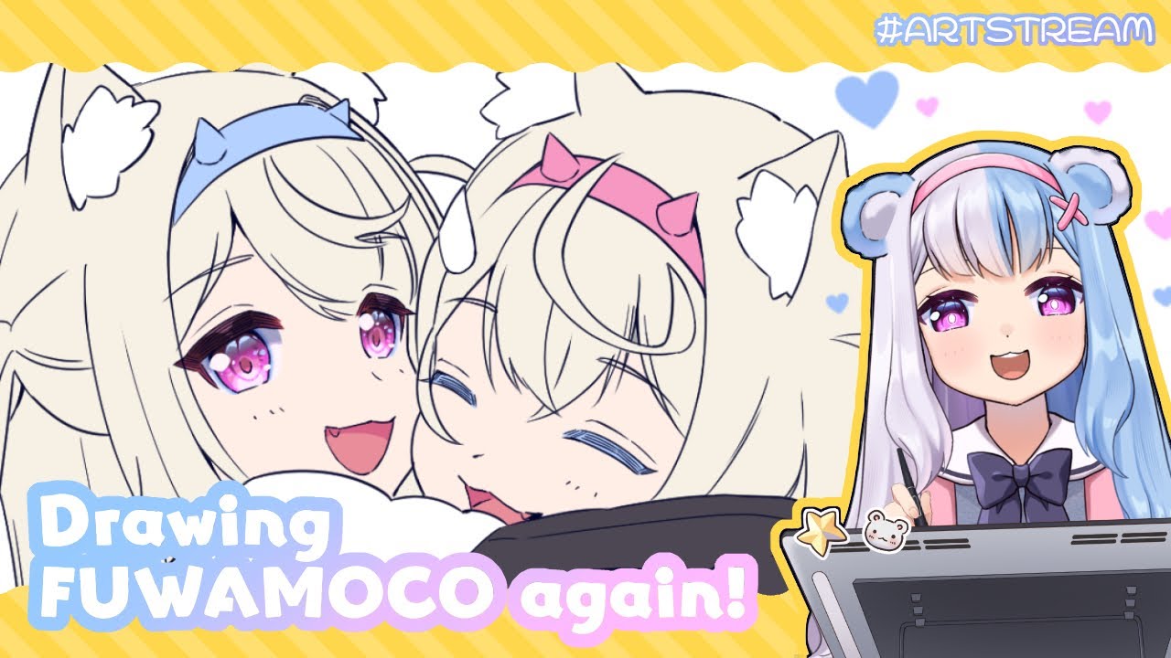 【Art Stream】 Finishing the Fuwamoco Fanart - YouTube
