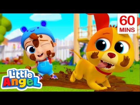 Fun in the Mud! | Little Angel & Cocomelon Nursery Rhymes - YouTube