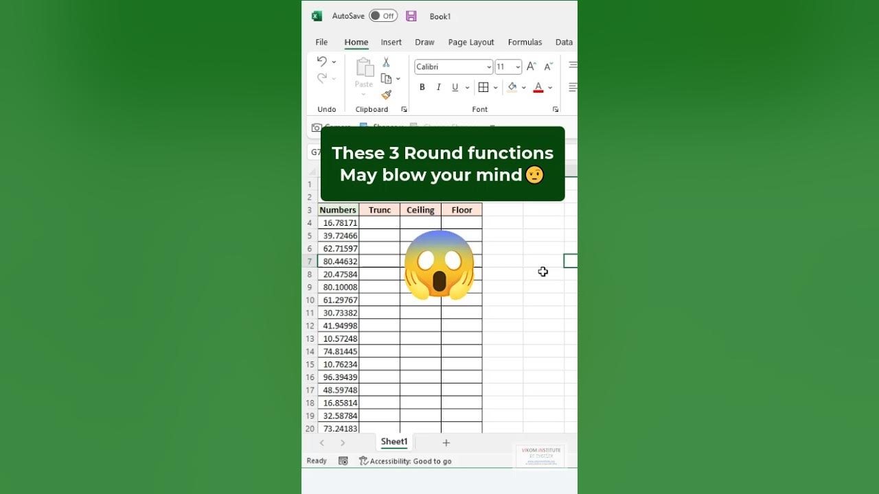 Trunc Floor And Ceiling In Excel Vikominstitute Excel Youtube