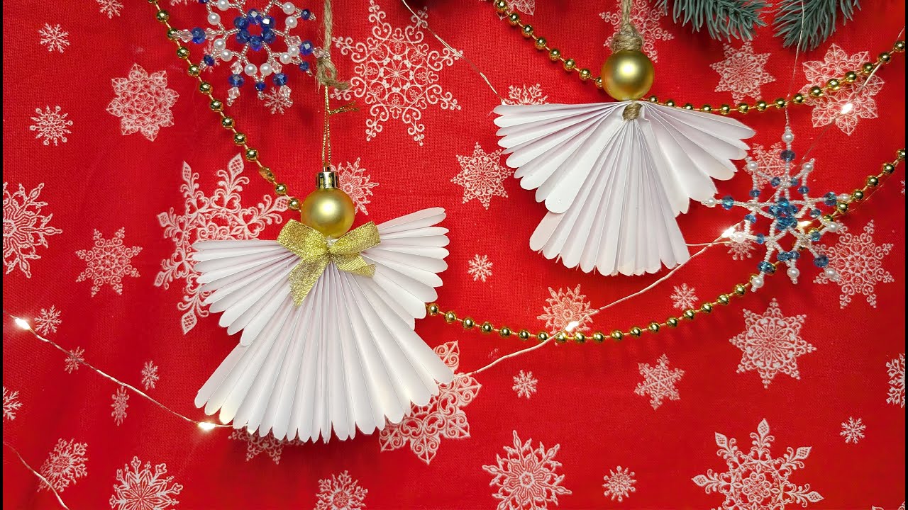 👼 DIY Paper Angels for Christmas Tree | How to Make Beautiful Angel ...