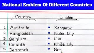National Emblem Of Different Countries || National Symb... | Doovi