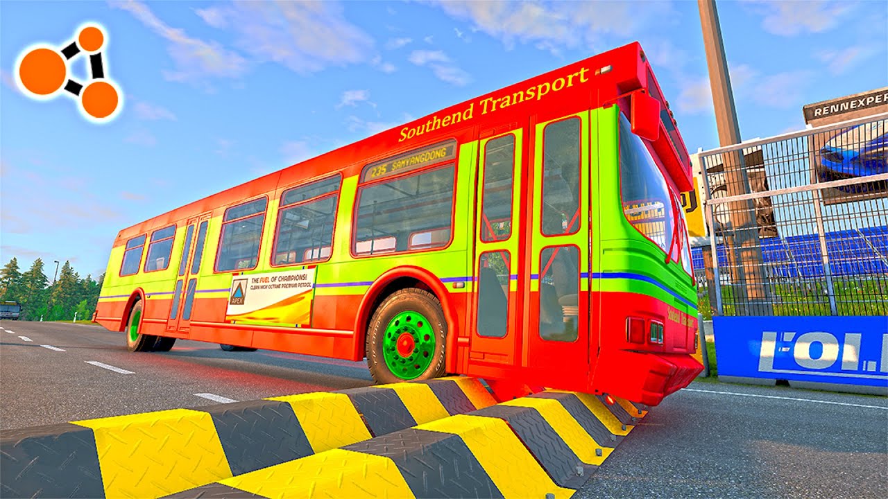 Bus vs Double Speedbumps BeamNG.drive | Beamng Crashes TV - YouTube