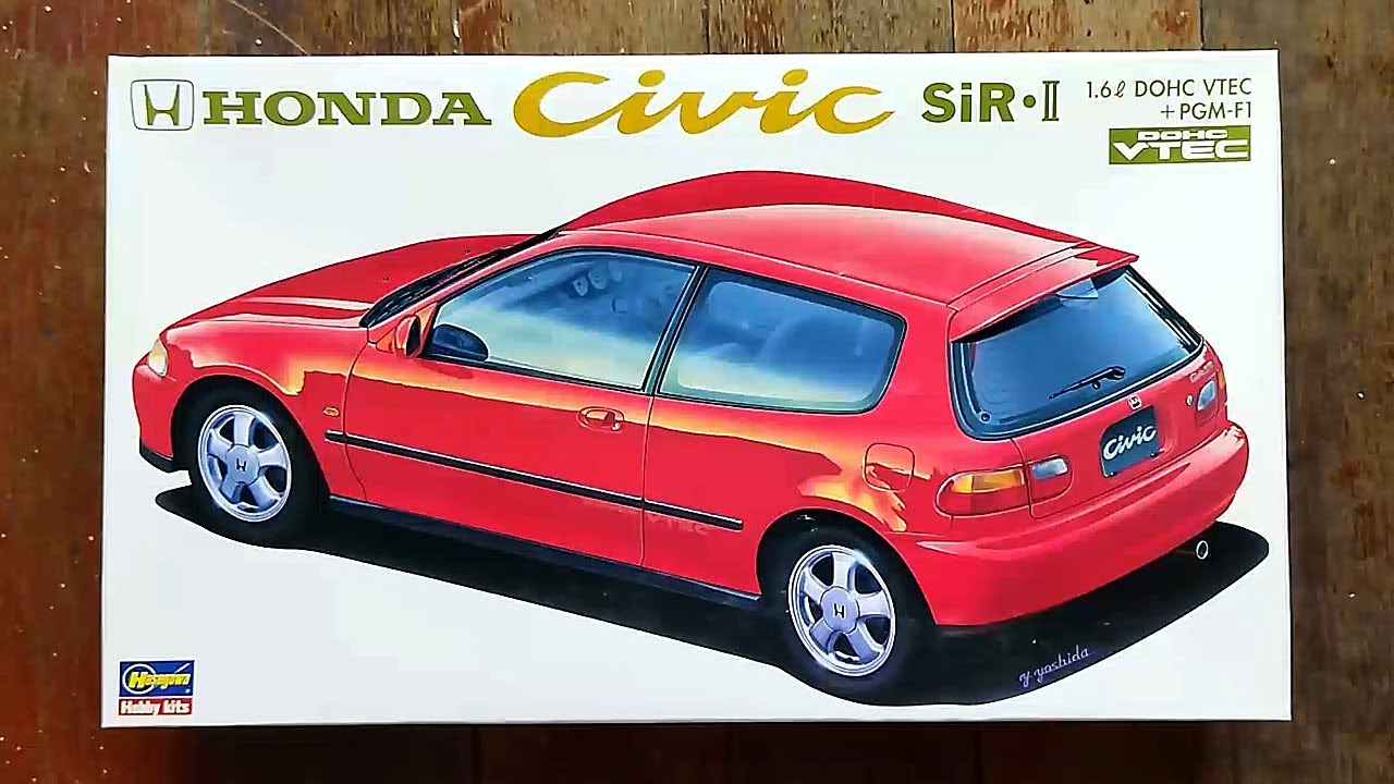 Hasegawa 1/24 Honda Civic SiR-II | Plastic Model Kit Unboxing - YouTube