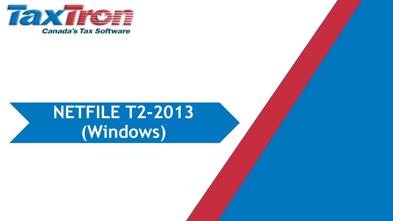 NETFILE a T2 Return with TaxTron T2 for Windows 2013 - YouTube