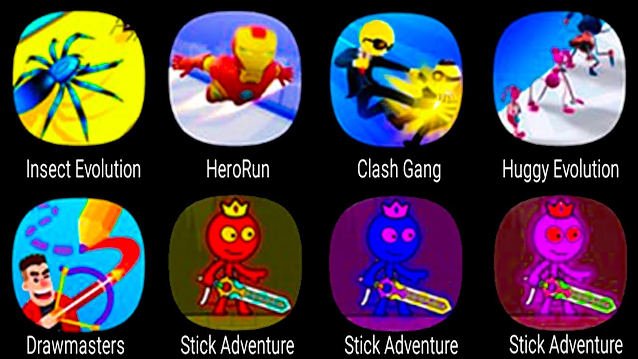 Insect Evolution, HeroRun, Clash Gang, Huggy Evolution, Drawmasters ...