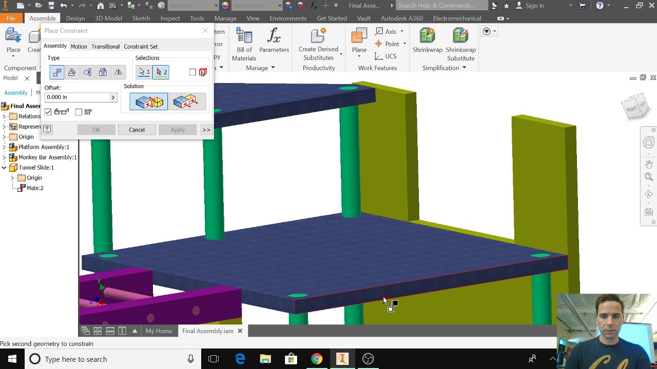 Autodesk Inventor Pro 2018 Playground (Assembly Part 7) - YouTube