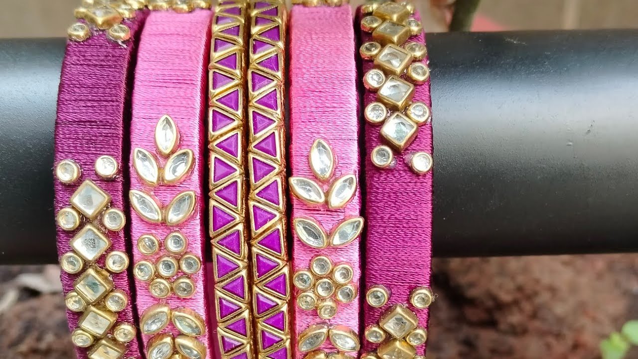 How to make kundan bangles/silk thread kundan bangles design for ...