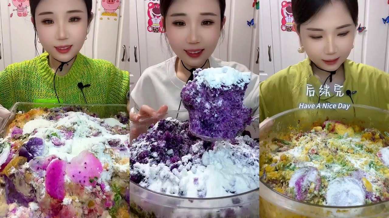 REQUEST || ASMR YY SHAVED ICE EATING WITH MATCHA AND MILK POWDER || YY ...