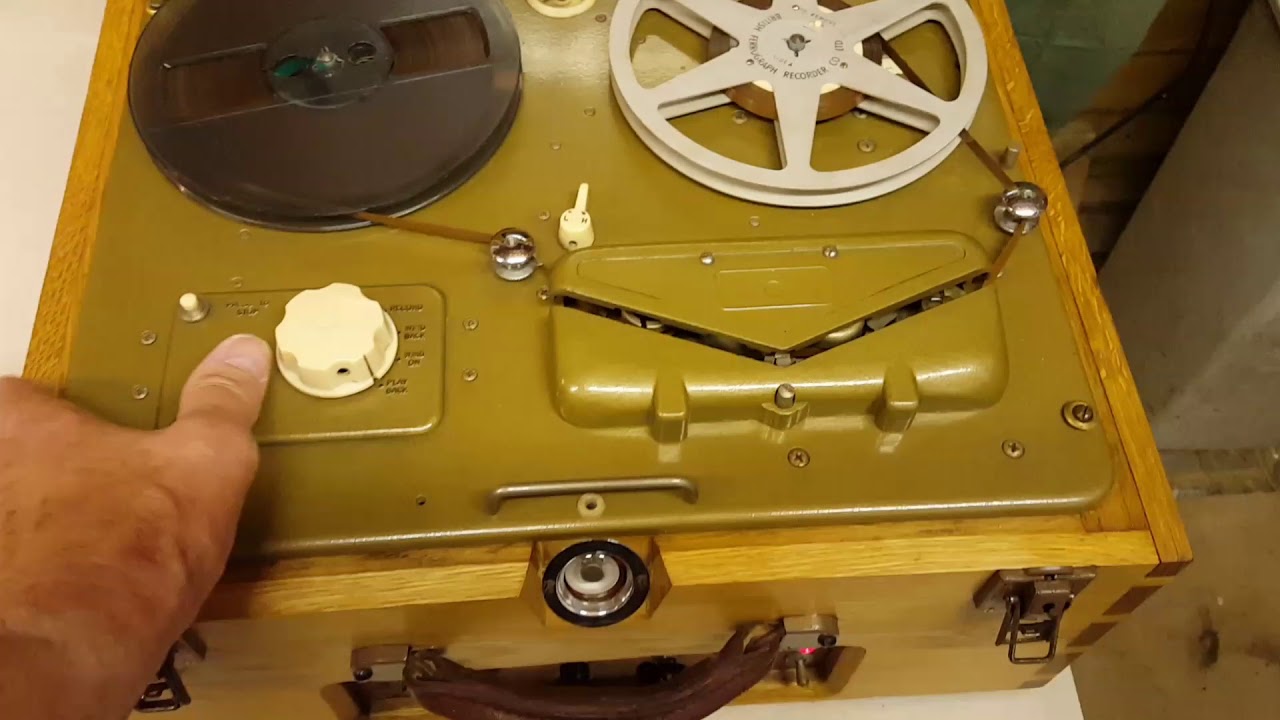 Clarke and Smith tape recorder with a Ferrograph deck in action - YouTube
