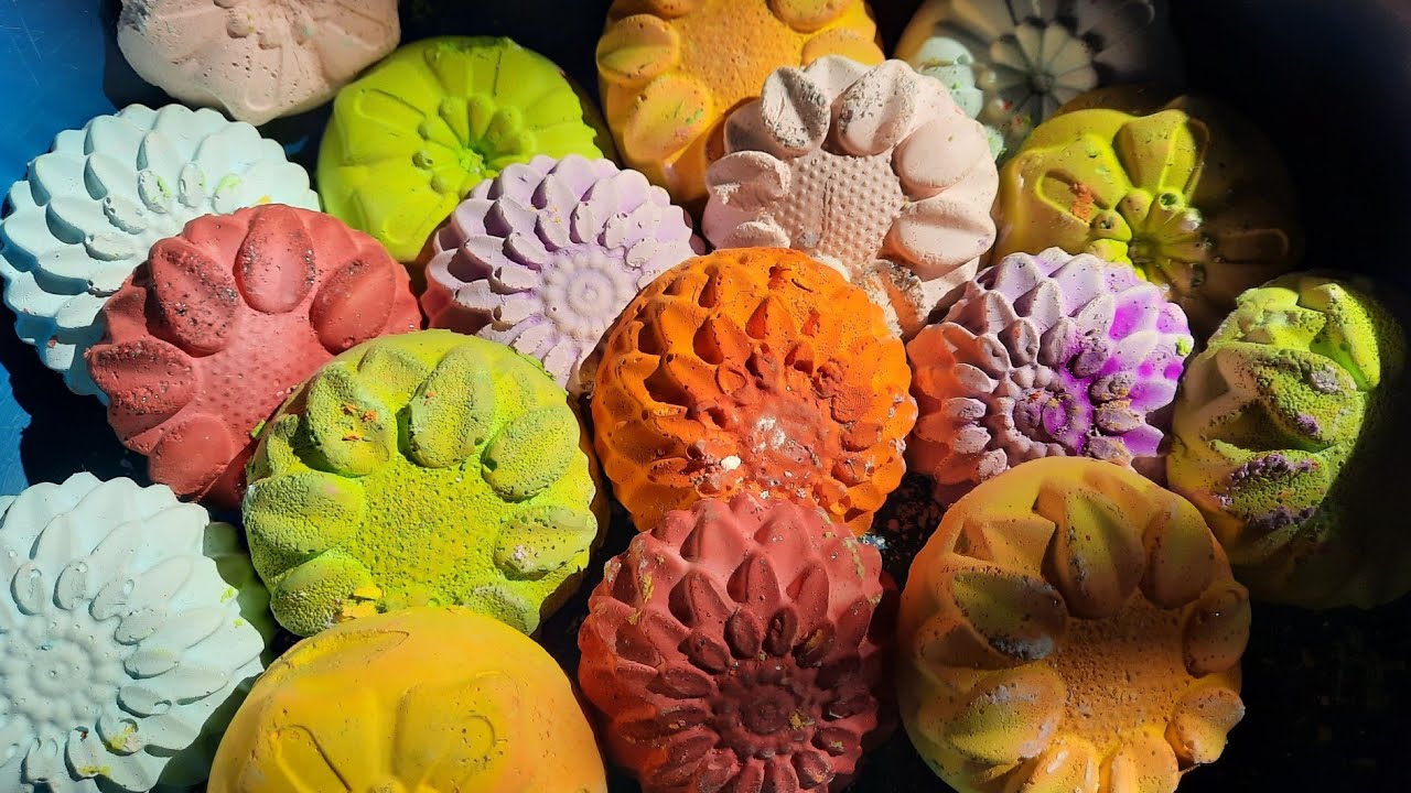 colorful dyed crunchy flowers||oddly satisfying video ||ASMR - YouTube