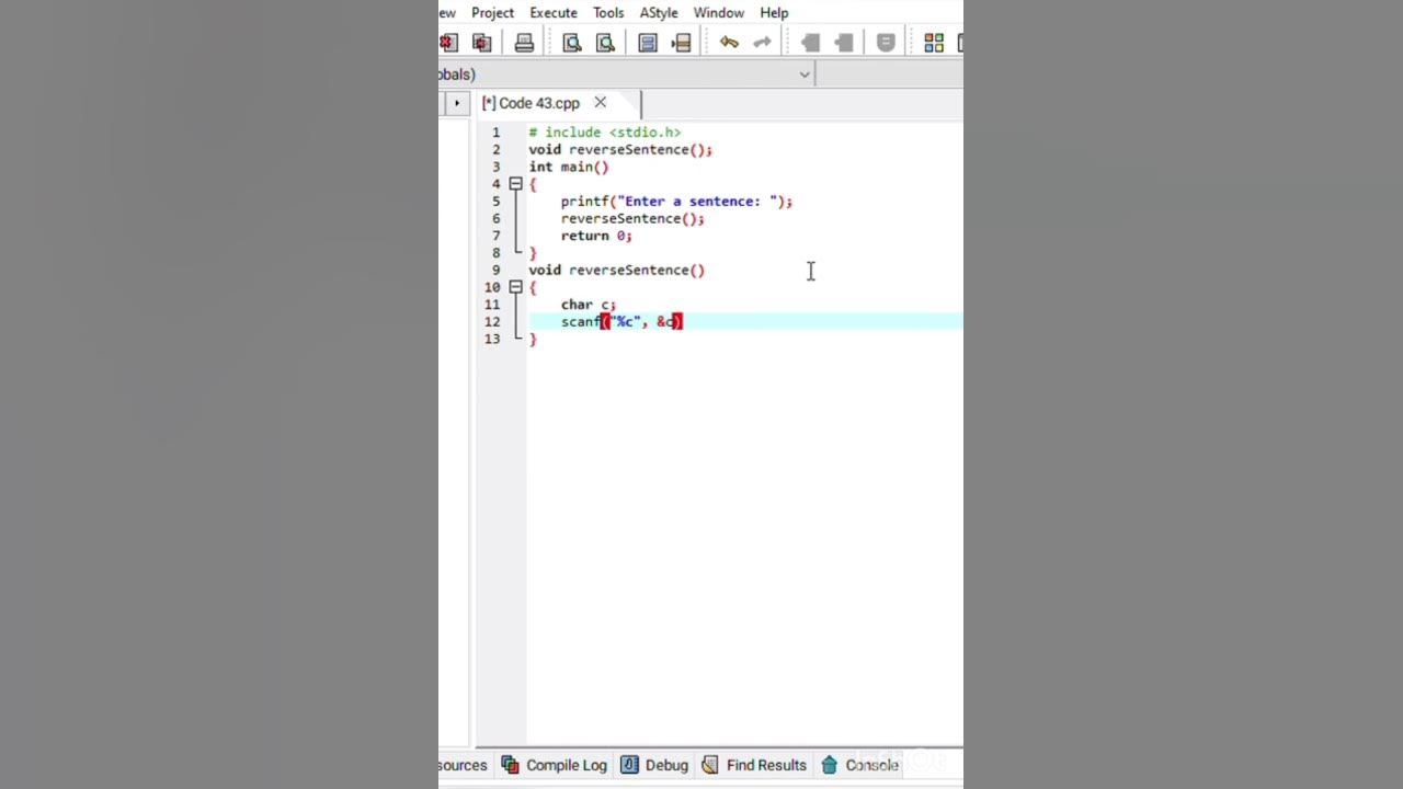 Reverse of a sentence using Recursion #c #shortvideo#CCoderMasters - YouTube