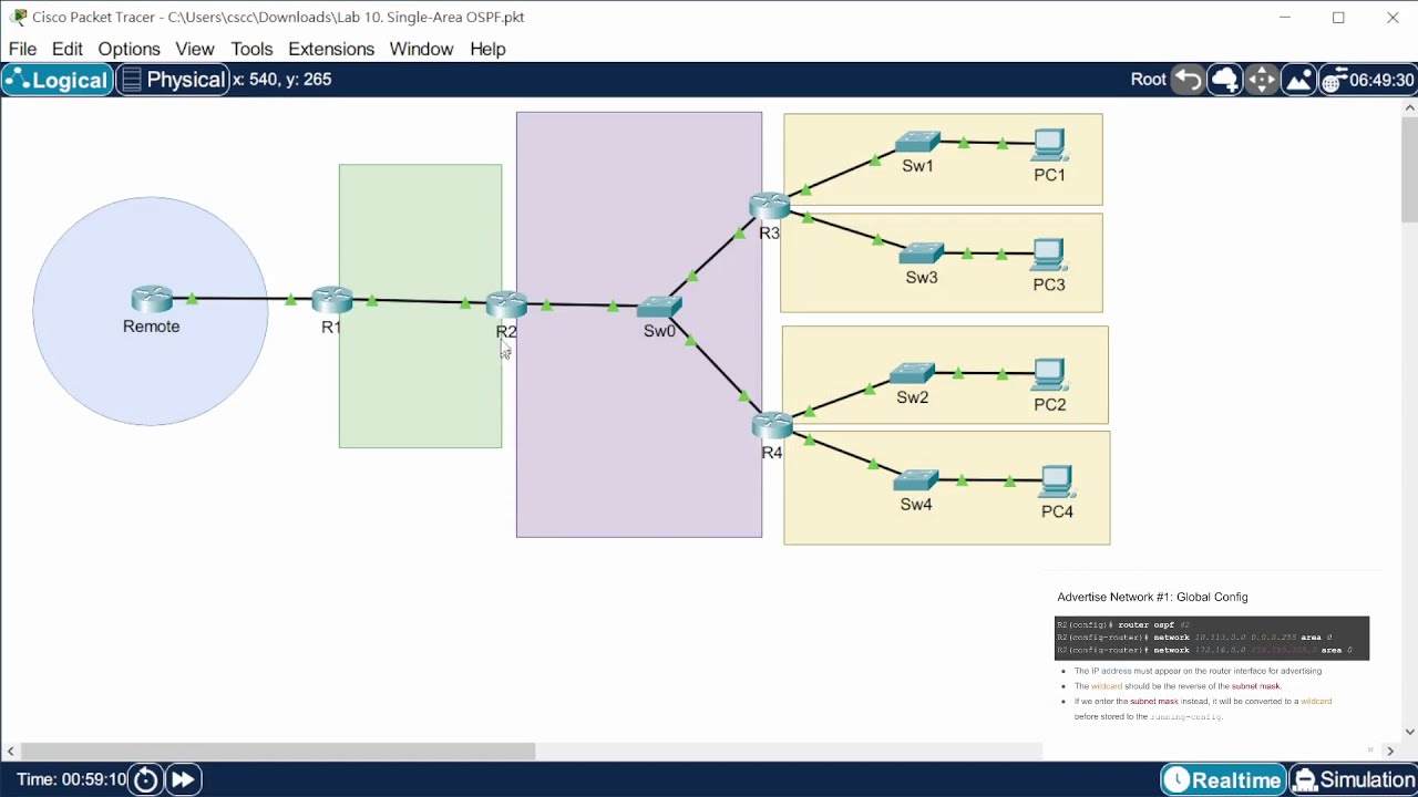 CCNA Lab 10. Single-Area OSPF - YouTube