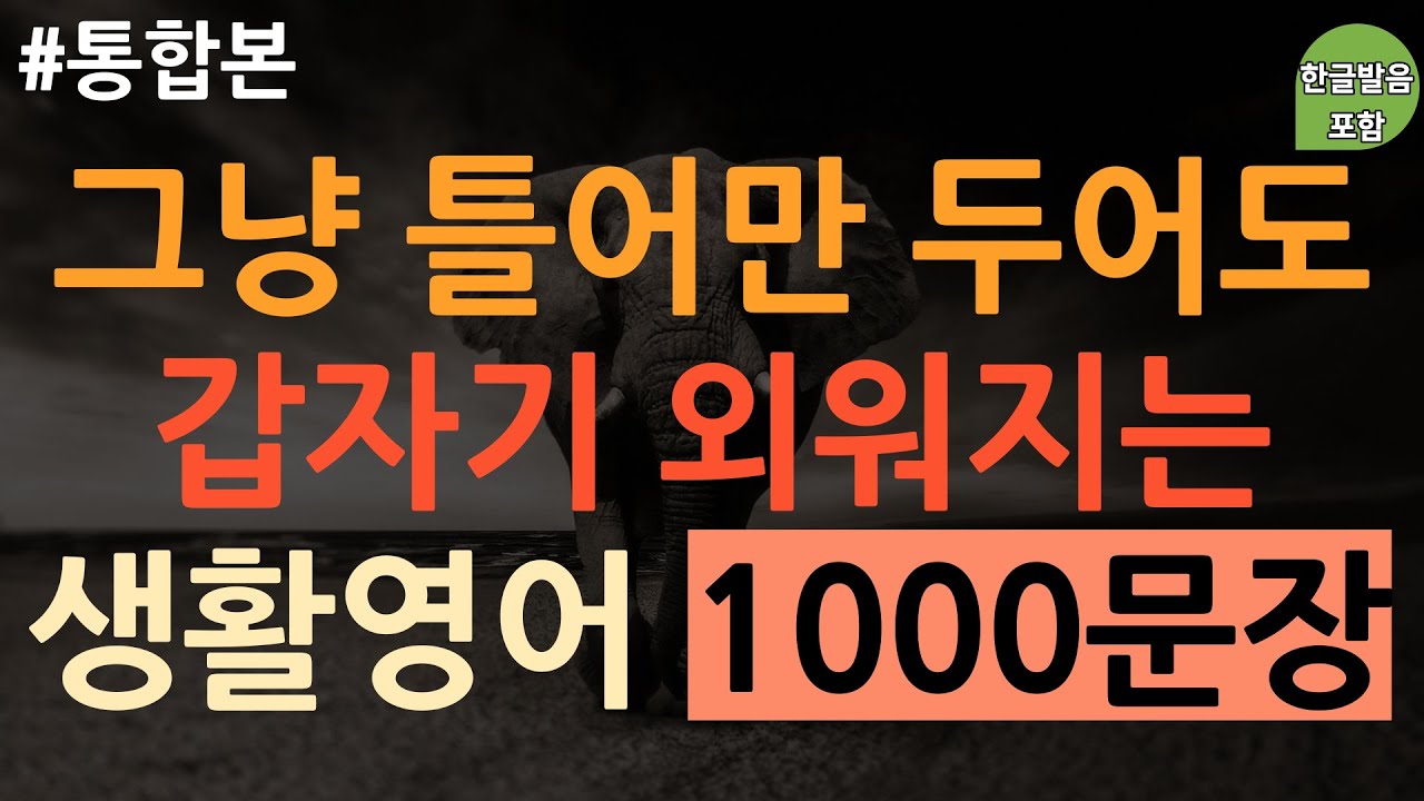 통합본 쉬운생활영어 1000문장 바쁘신 분들 이것만 보세요 영어 억지로 외우지 마세요 쉽고 짧은 실생활 기초영어 이동 시 틀어 놓기만 하세요 한글발음