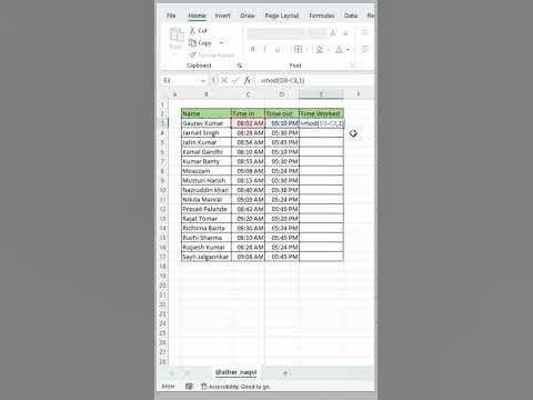 How to calculate working hours in Excel /#exceltricks /#microsoftexcel /#excelshortcuts - YouTube